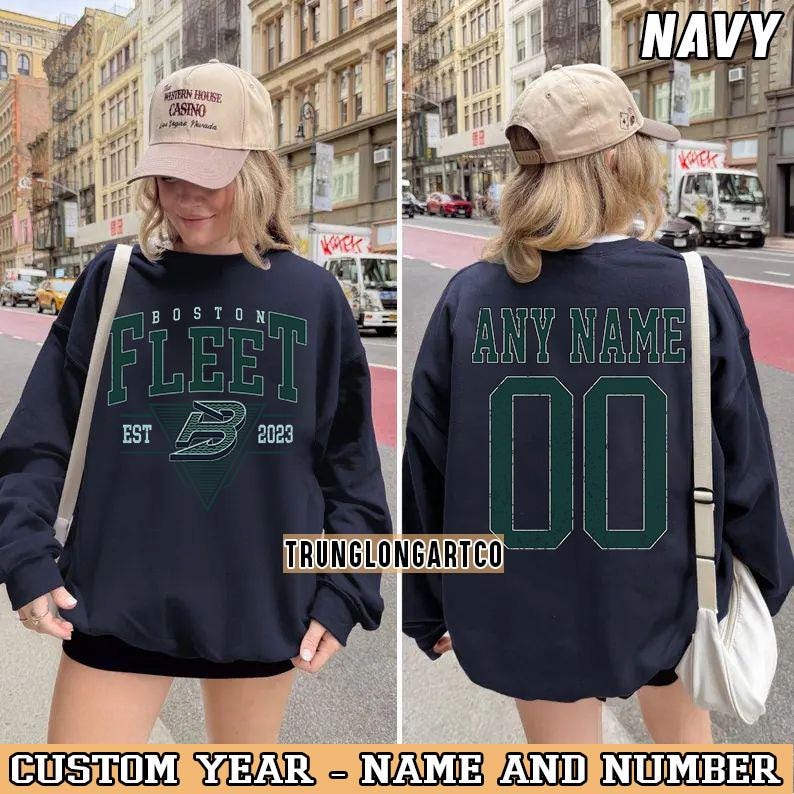 Personalized Name and Number Boston Fleet Sweatshirt, Boston Fleet ...