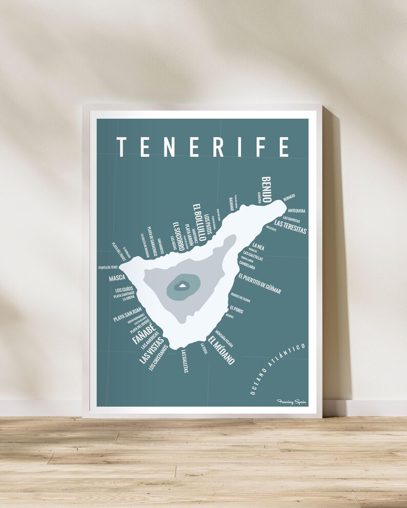 Mapa Playas Tenerife - Travel Poster - Etsy
