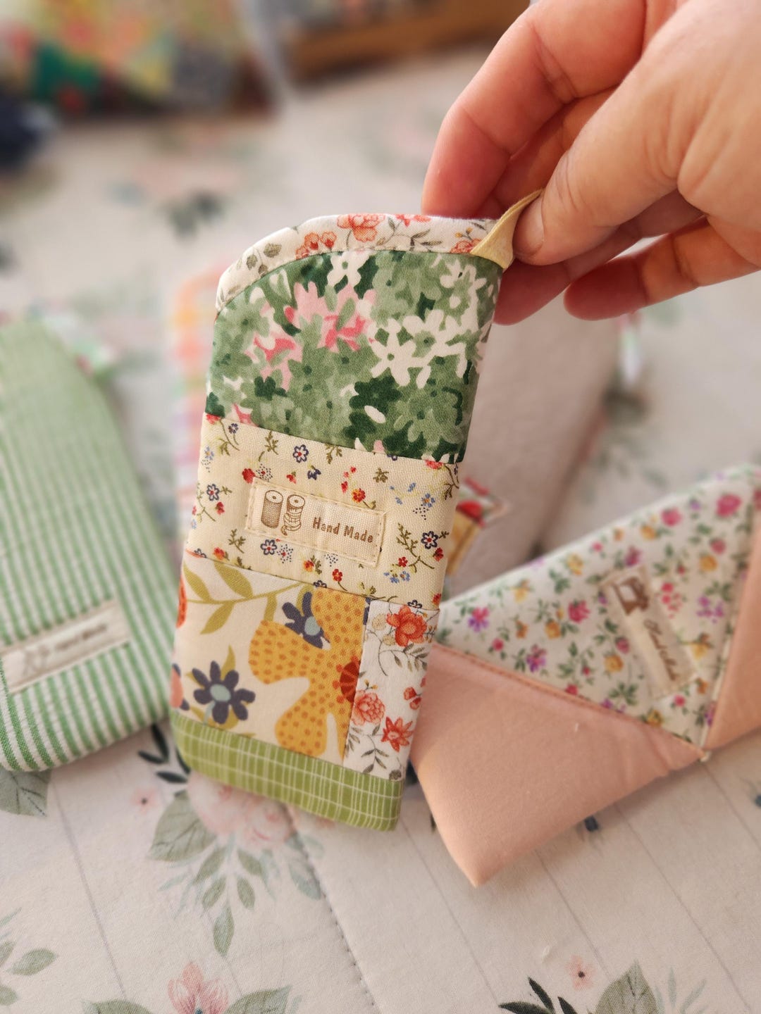 Unique Handmade Patchwork Glasses Case | Upcycled Fabric | Sturdy Foam ...
