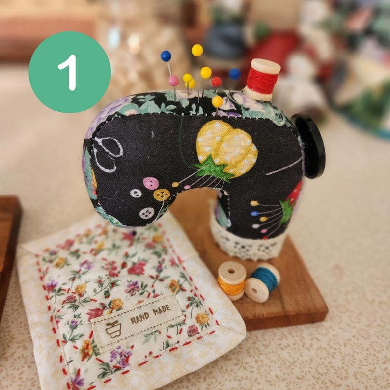 Mini Sewing Machine Pincushion | Quilted Pin Cushion | Sewing Gift for ...