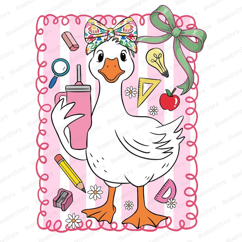 Back to School Goose Png, Coquette Silly Goose Teacher Png, Funny Goose ...