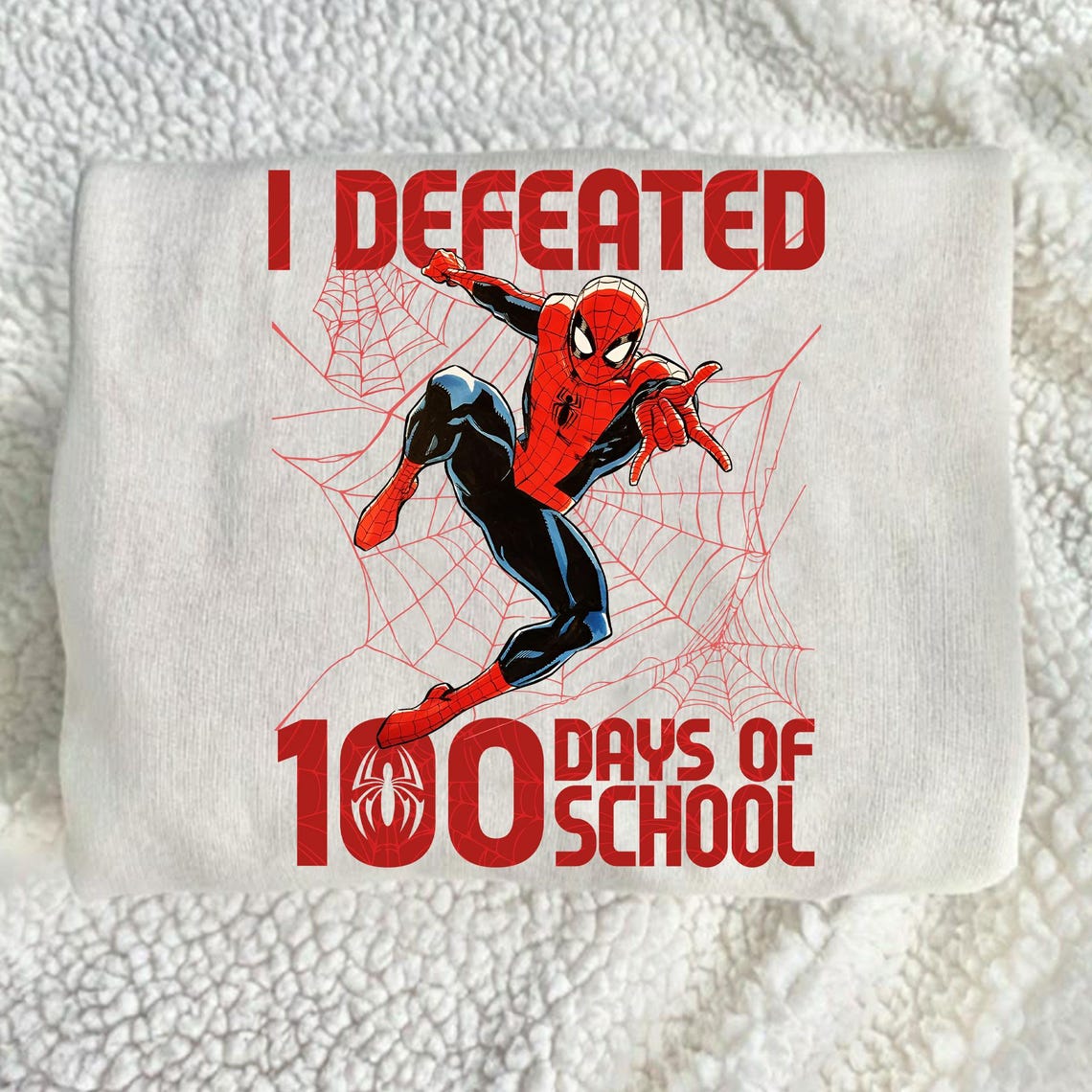 I Defeated 100 Days of School PNG, Superhero 100 Days Png, Cartoon 100 ...