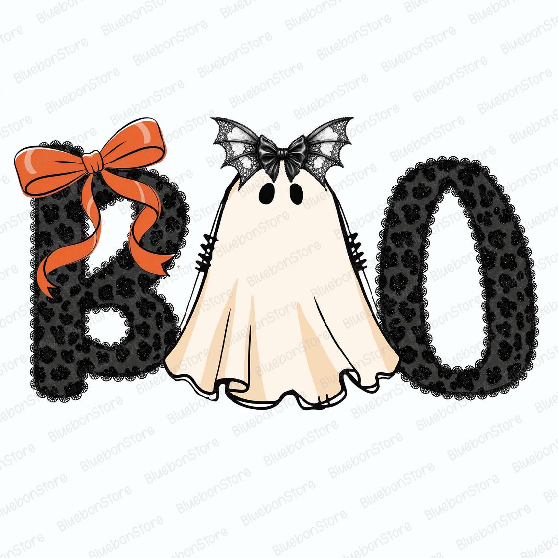 Boo Ghost Png, Cute Halloween Girl Ghost With Bow Png, Boo Letters ...