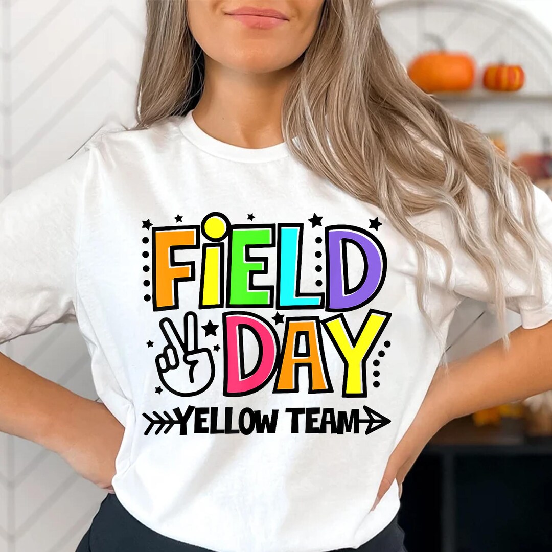 Field Day PNG, Yellow Team Shirt Design, School Sports Day Sublimation ...