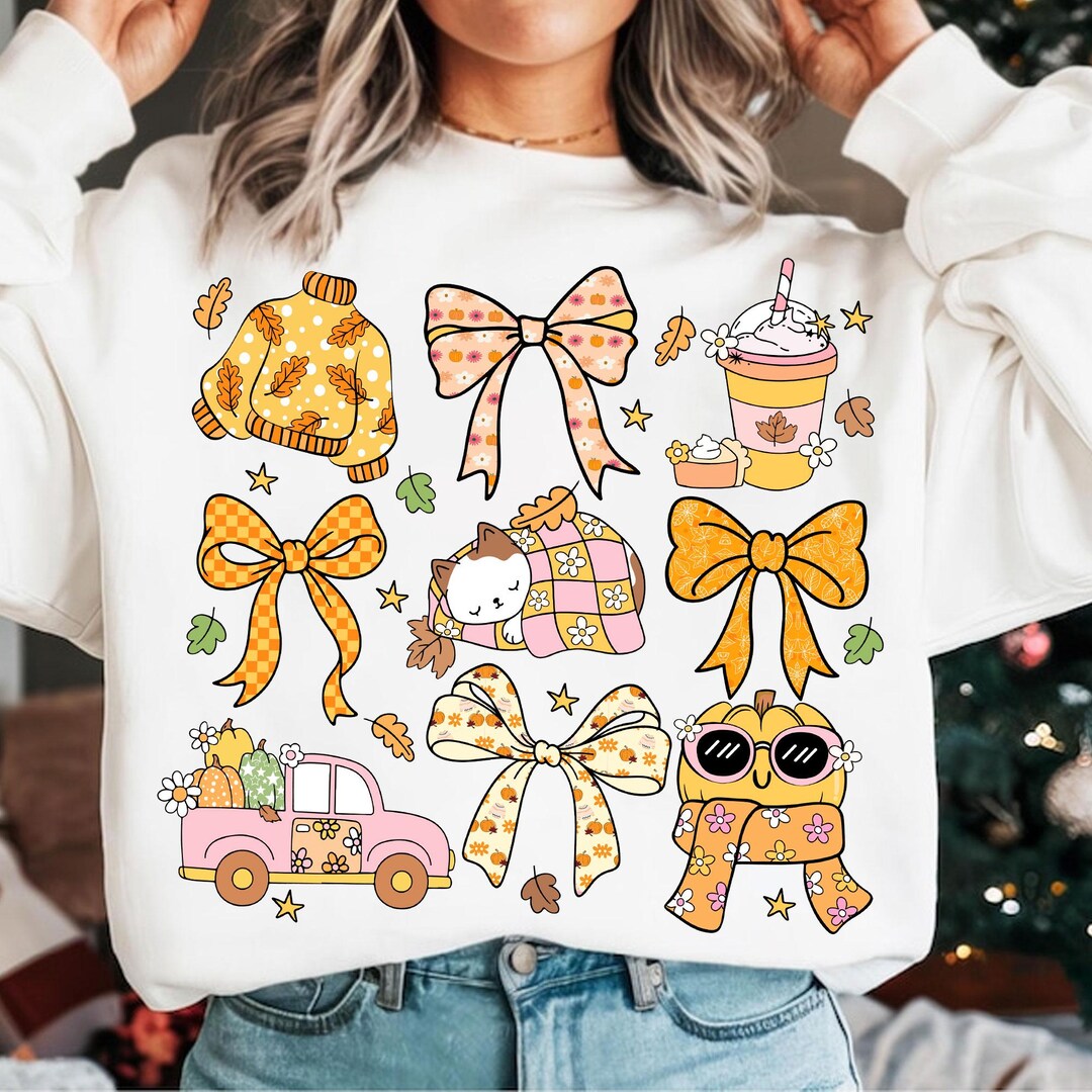 Retro Groovy Autumn Png, Fall Coquette Png, Girl Fall Png, Cozy Season ...