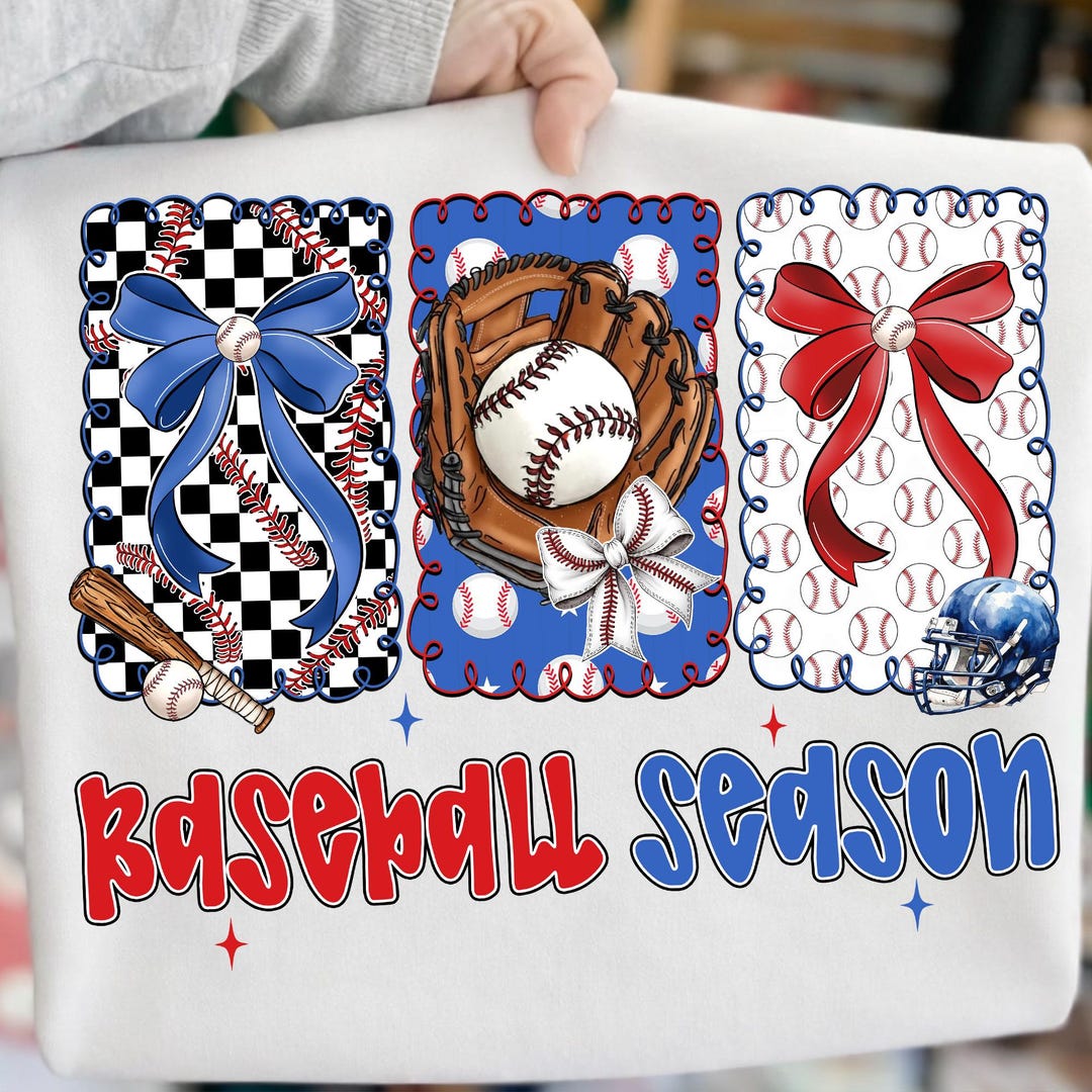 Baseball Season PNG, Brushstroke Game Day Baseball PNG, Baseball Bow ...