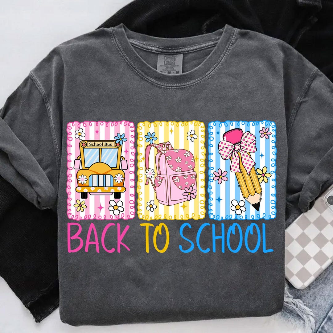 Preppy Back to School Png, Boy Girl School Png, First Day of School Png ...