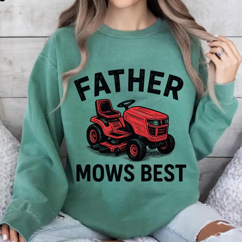 Red Lawn Mower PNG, Father Mows Best Design, Funny Father’s Day ...