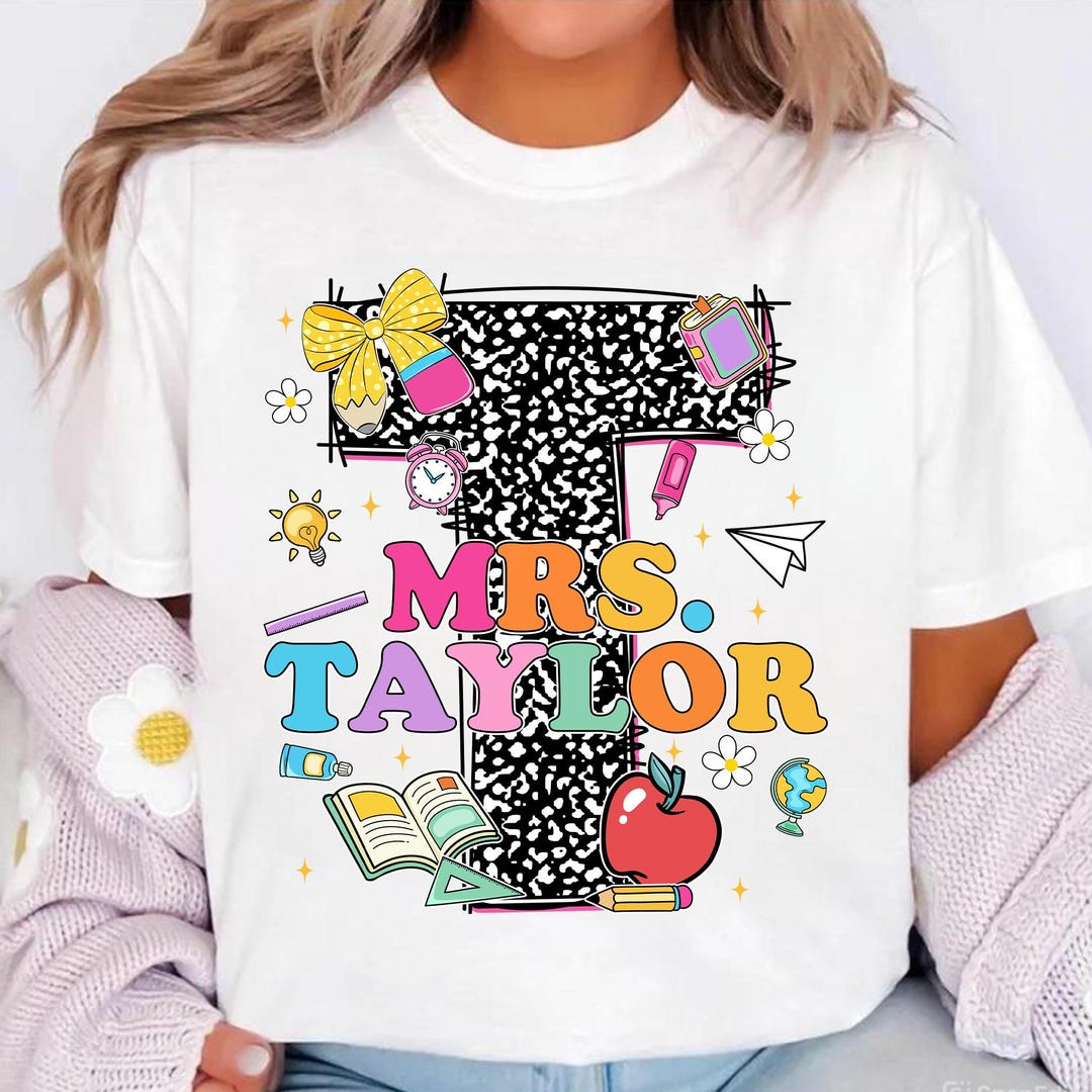 Personalized Teacher Name Tag Png, Back to School Teacher Png, Cute ...
