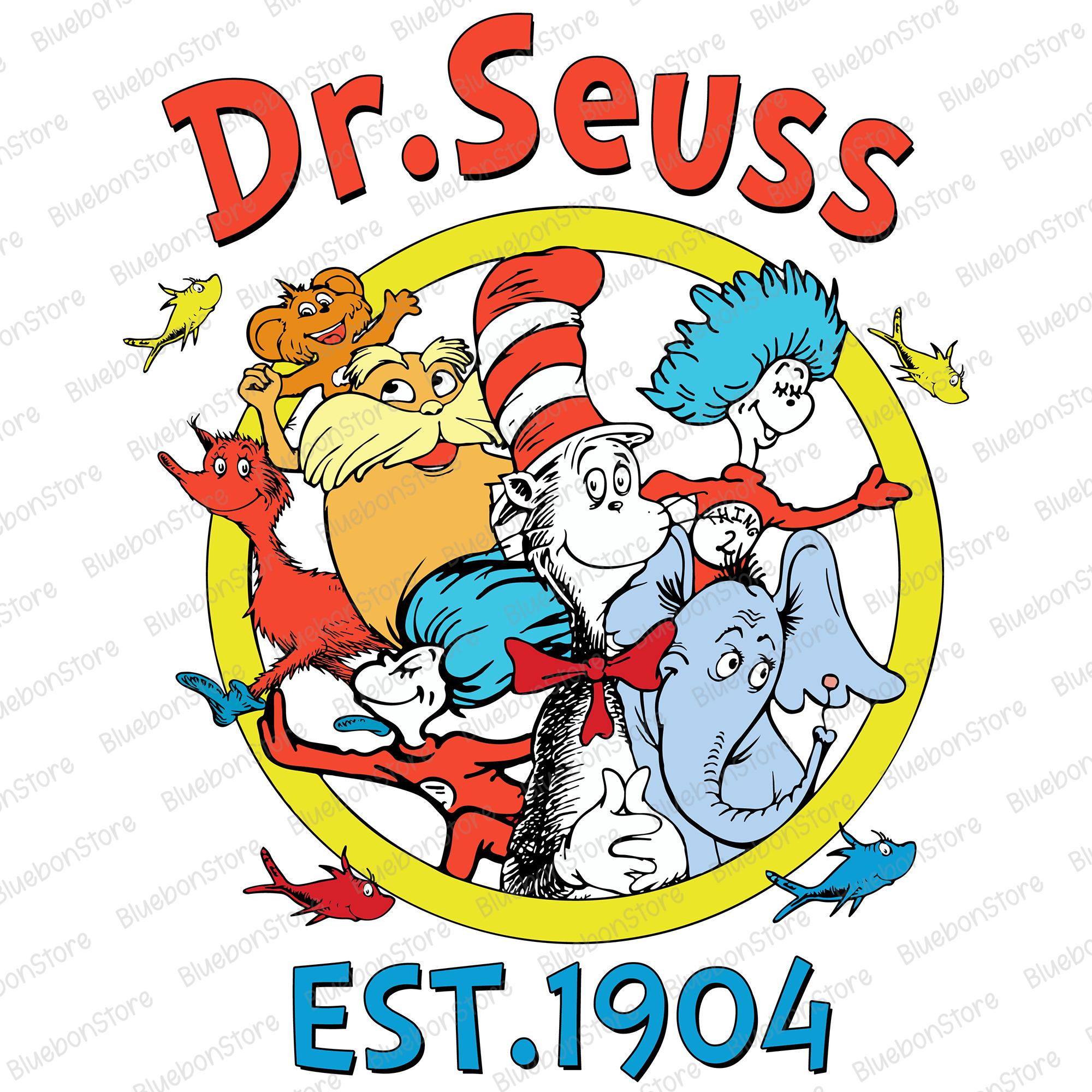 Dr. Seuss Retro Storybook Svg, Vintage Cartoon Illustratio, Colorful ...