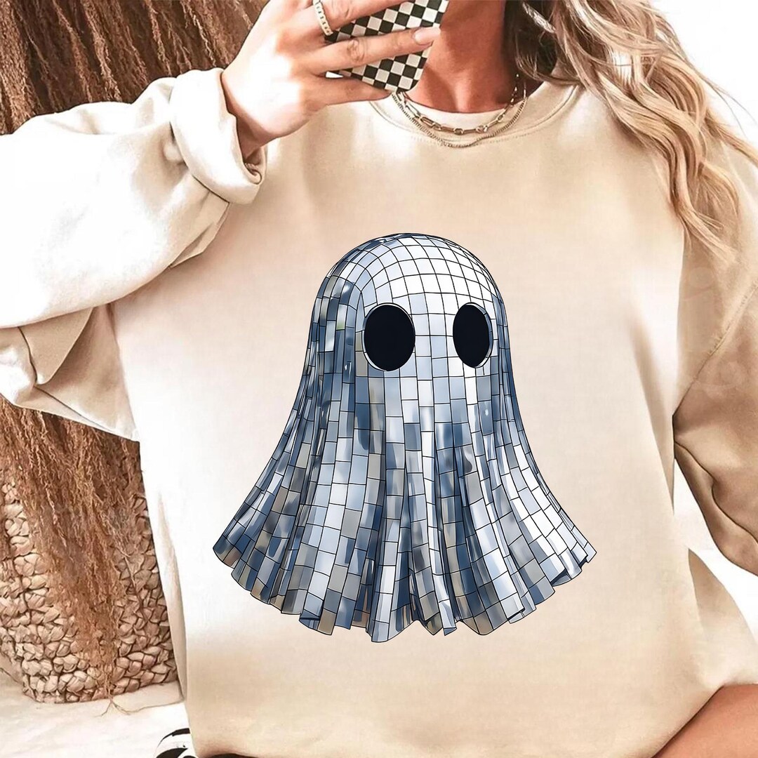 Mirror Ball Ghost Png, Cute Disco Ghost for Halloween Shirt, Sparkly ...
