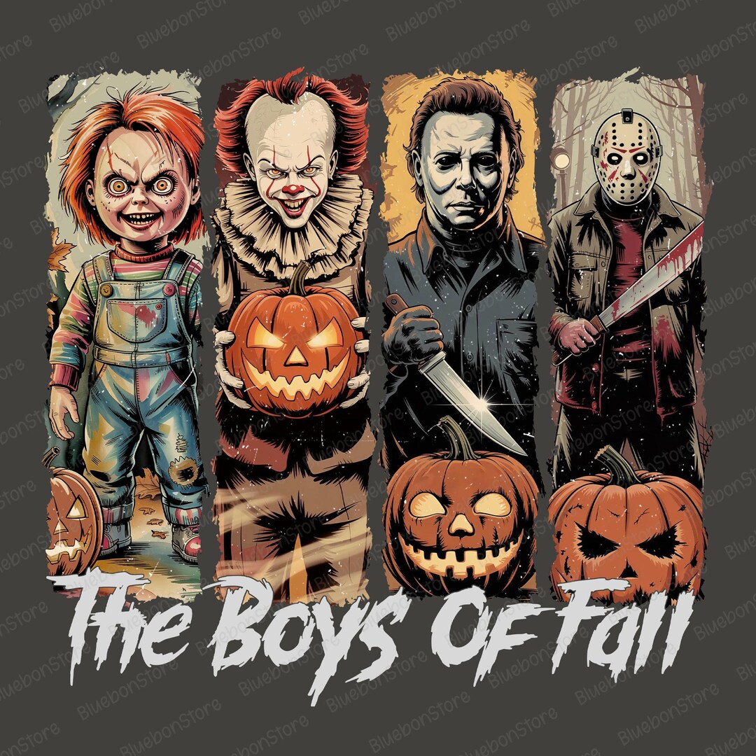 Halloween Horror Squad PNG, the Boys of Fall Graphic, Pumpkin Lantern ...