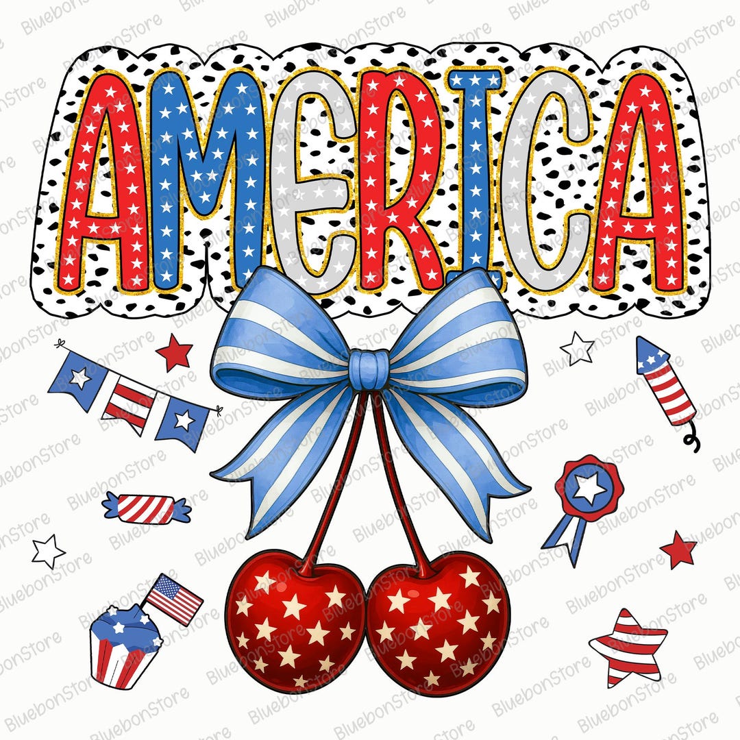 America Cherry Png, Trendy July 4th Png, Vintage American Cotteque Png ...