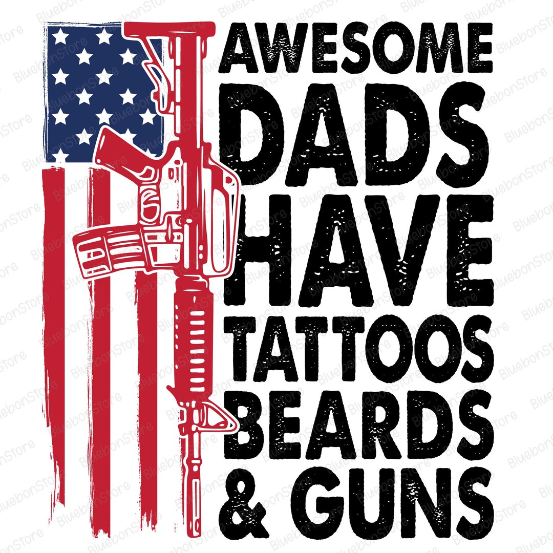 Awesome Dads Have Tattoos Beards Png, Daddy Beard Png, Tattoo Dad Png ...