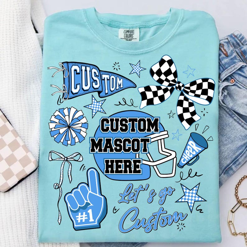 Personalized Cheerleading Mascot Png Bundle, 6 Colors Digital Download ...