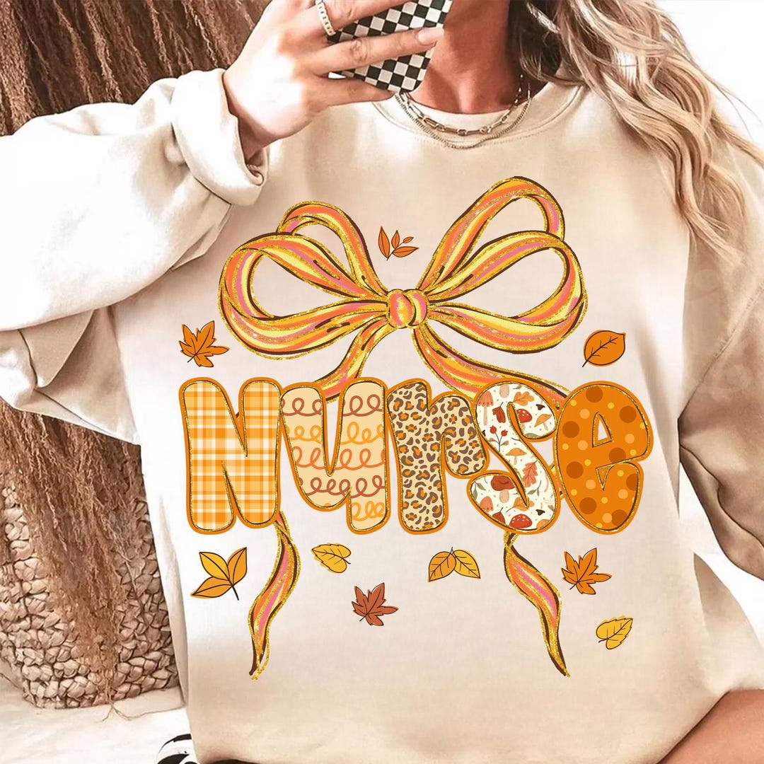 Nurse Autumn Png, Fall Nurse Coquette Png, Nursing Png, Nurse Pumpkins ...