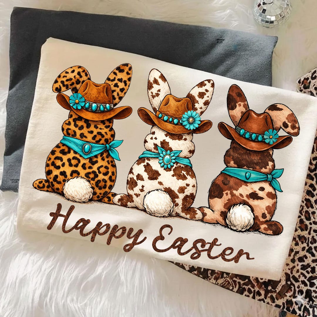 Howdy Easter Bunny PNG, Western Easter Rabbits, Cowgirl Bunny Design ...