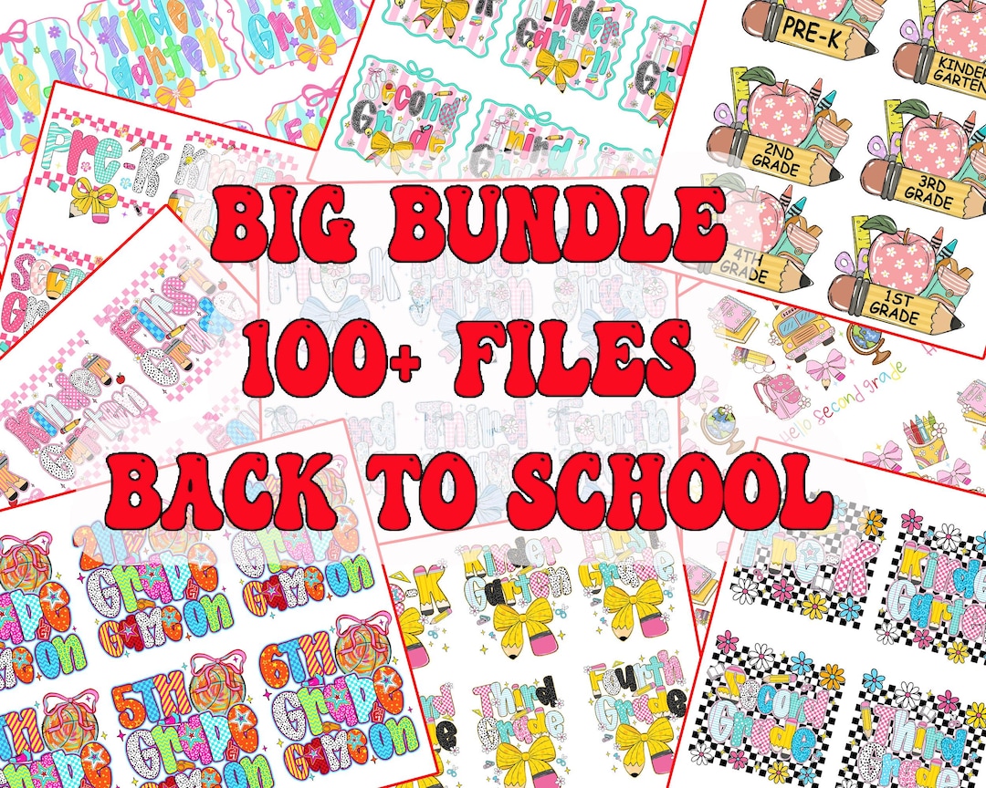 100+ Back to School PNG Bundle, School Grade Level Sublimation Files ...