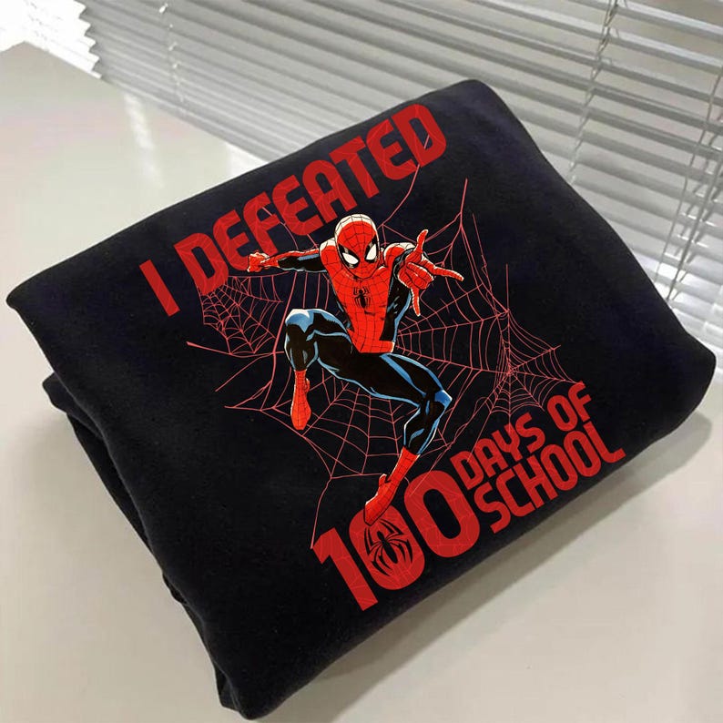 I Defeated 100 Days of School PNG, Superhero 100 Days Png, Cartoon 100 ...