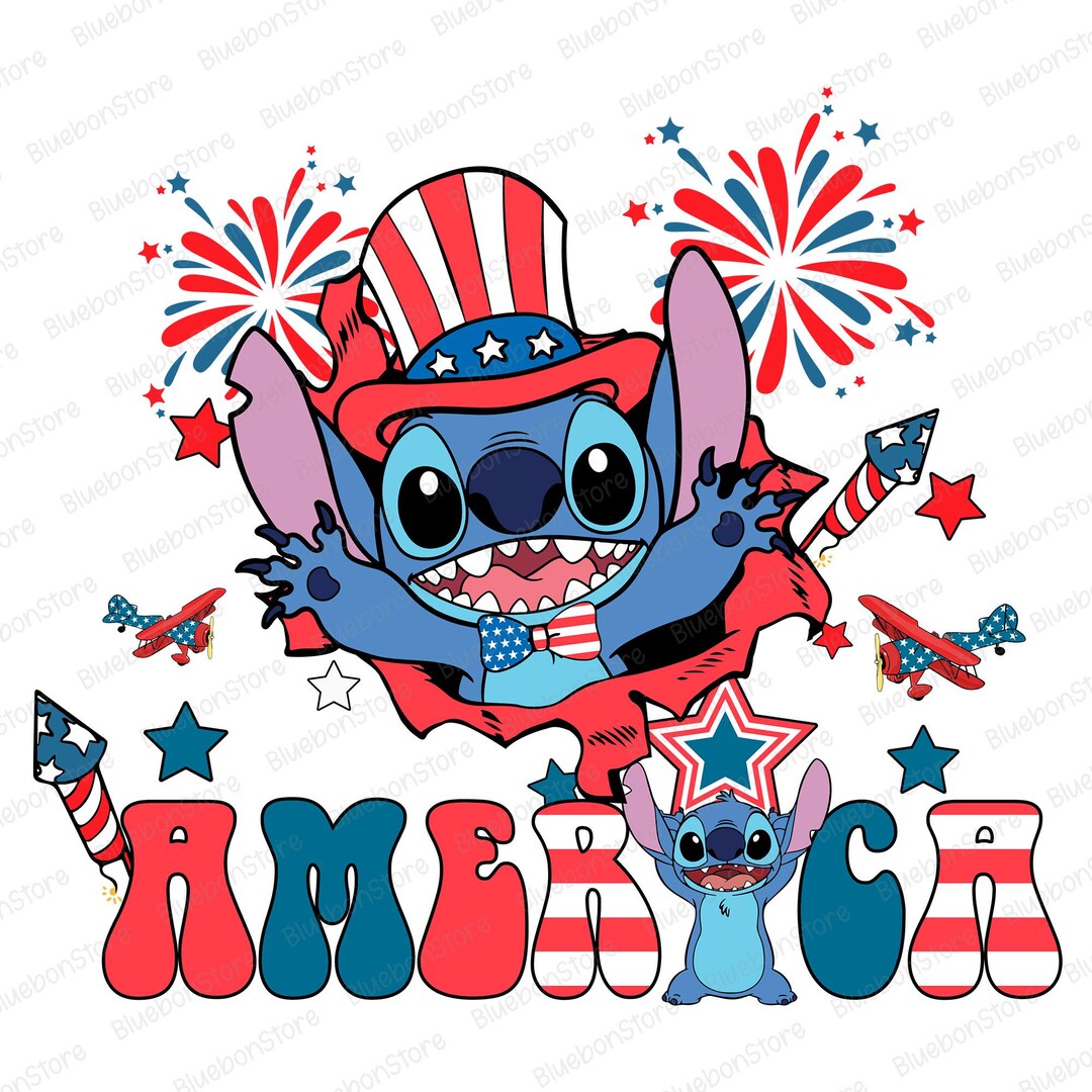 America Png, 4th of July Blue Alien Png, Red White Blue Cartoon Png ...