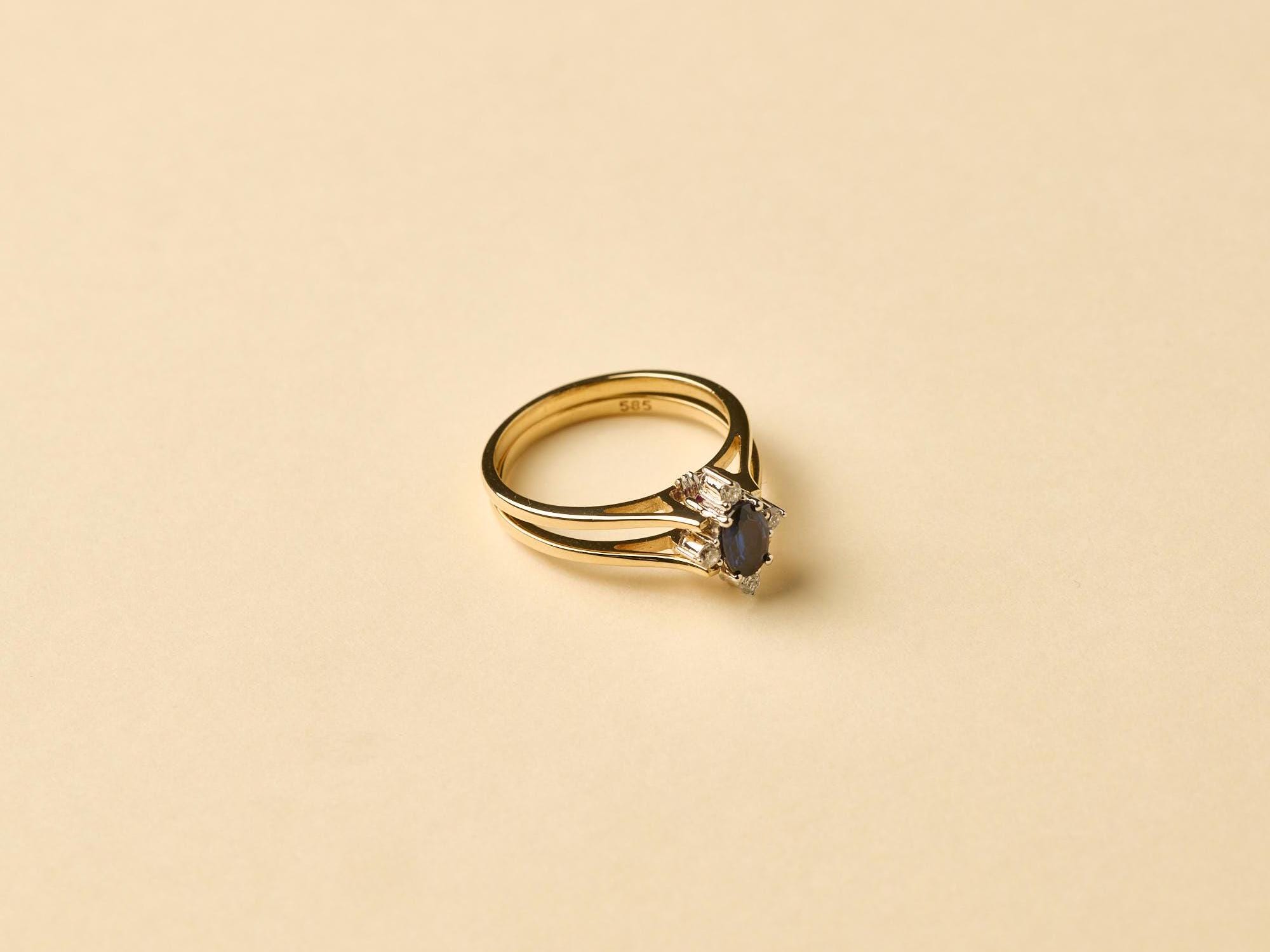 14K Gold Reversible Gemstone Ring: Ruby, Sapphire, Emerald & Diamond - Etsy