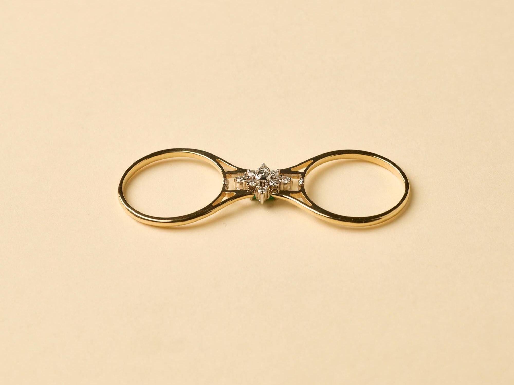 14K Gold Diamond Flip Ring: Ruby, Emerald & Sapphire Reversible Design ...