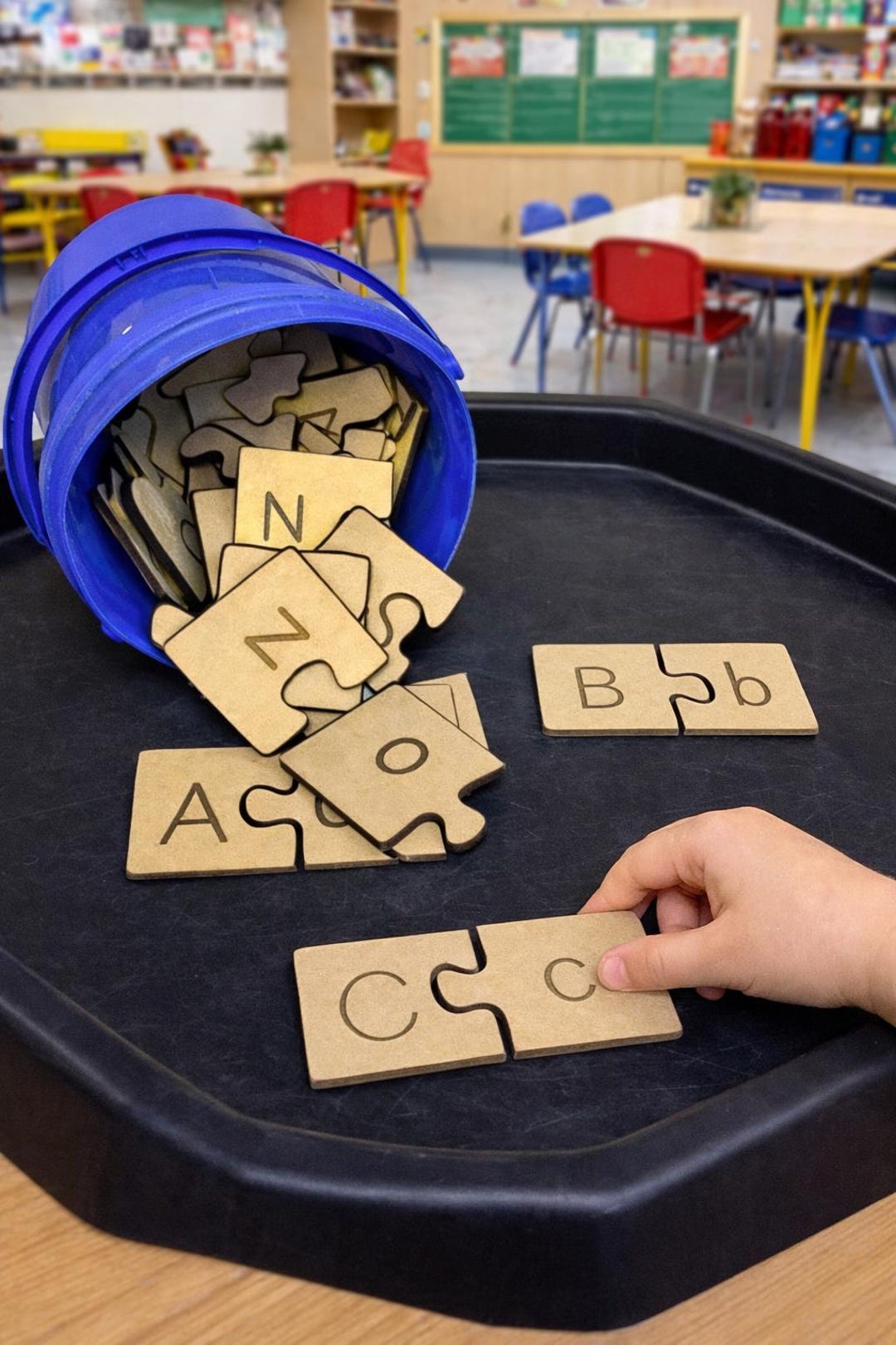 Bucket 'O' Wooden Alphabet Matching Puzzle, EYFS, Learning, Play - Etsy