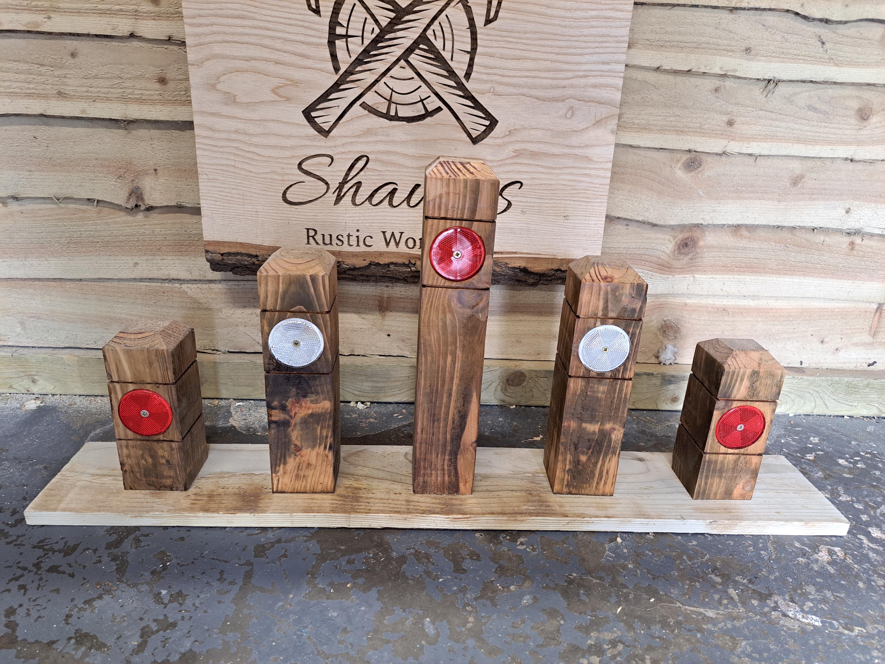 Wooden Timber Decorative Verge Posts With Reflectors and Ground Rod ...