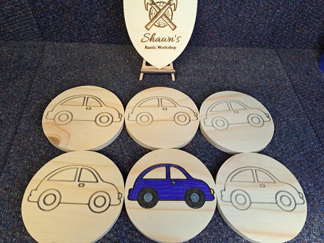 Wooden Car Colouring Discs - Various Packs - EYFS, Classroom Activity ...