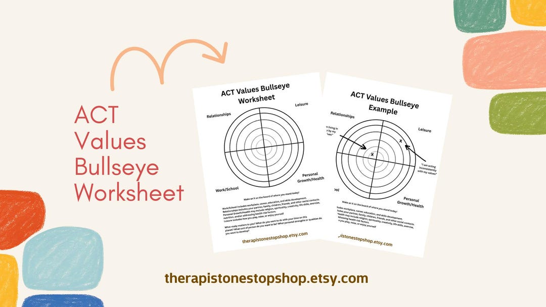 ACT Values Bullseye Worksheet PDF - Etsy