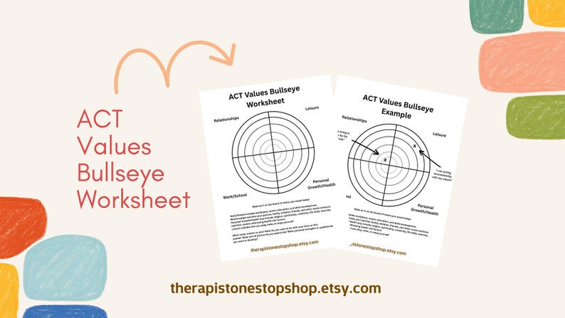 ACT Values Bullseye Worksheet PDF - Etsy