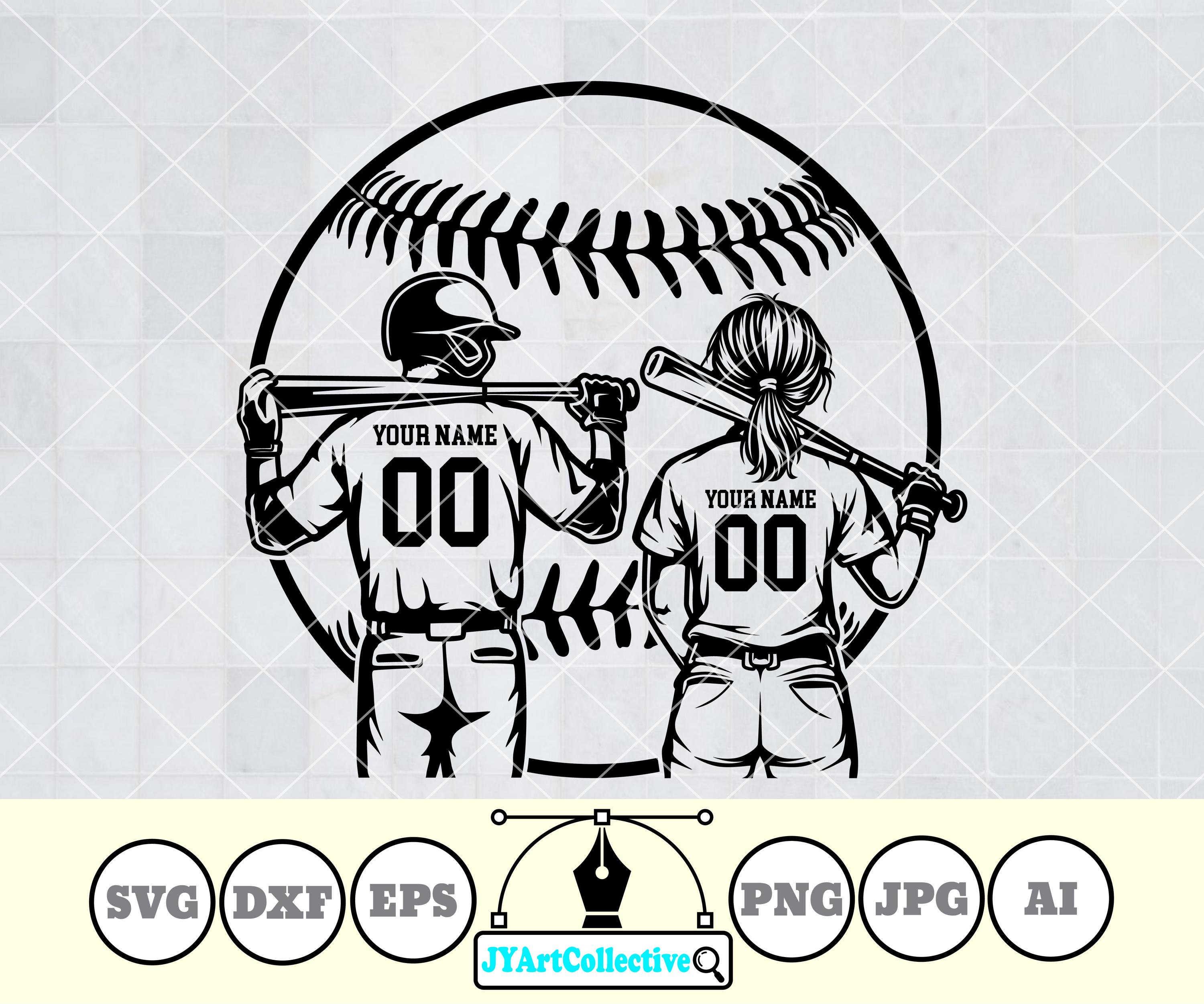 Baseball Player SVG | Softball Team Clipart (digital Files) - Etsy