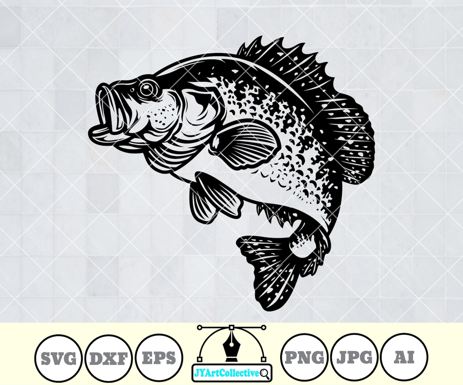 Crappie Fish SVG: Fishing Clipart, Stencil Cut File - Etsy