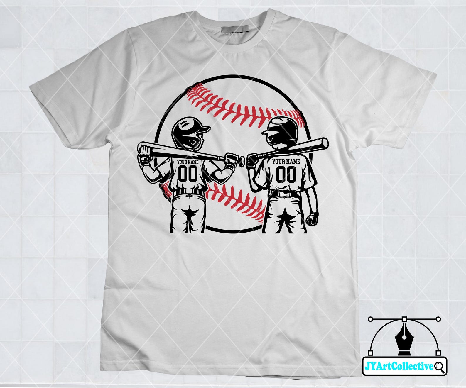 Personalized Baseball Player SVG: Team Stencil (digital Files) - Etsy