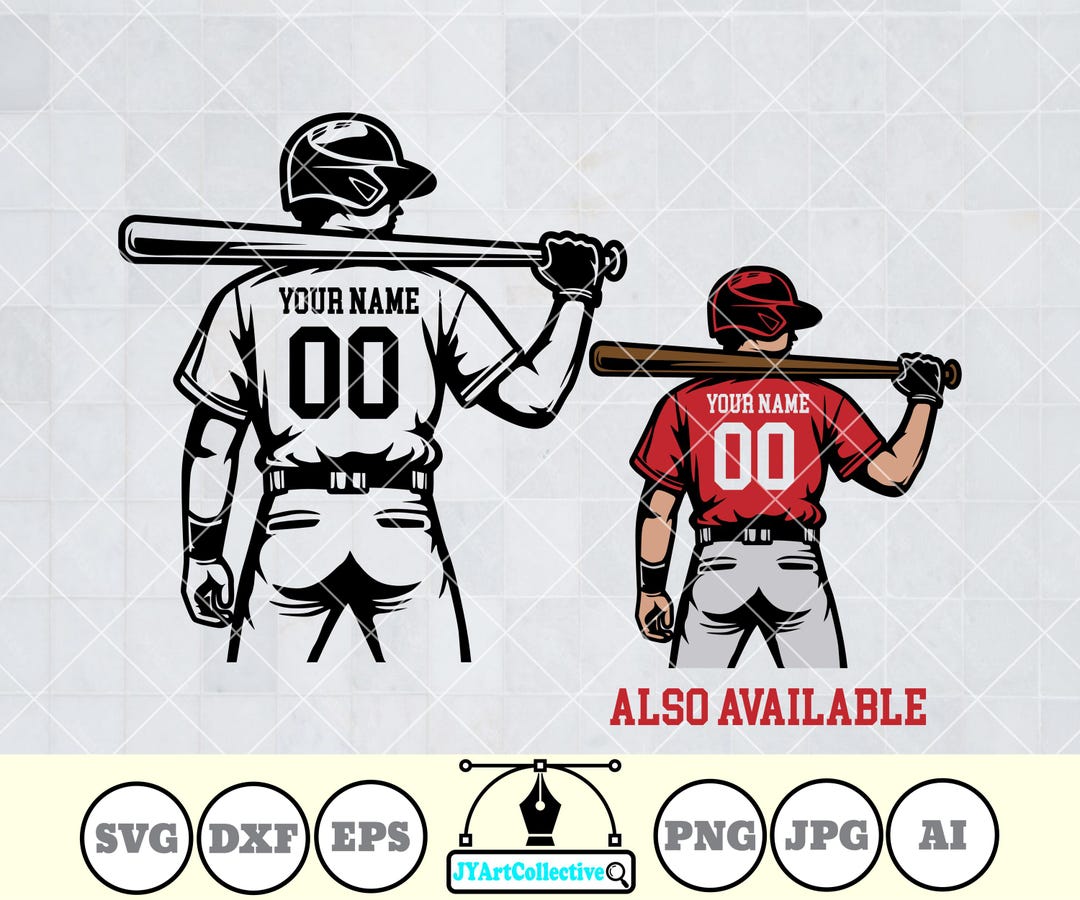 Baseball Player Svg | Colored Layer | Baseball Dad Svg | Baseball Svg ...