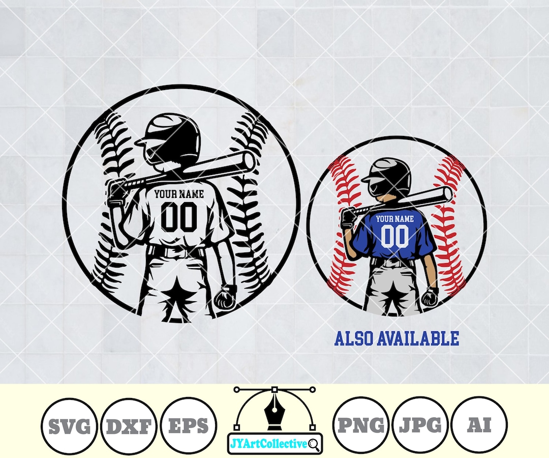 Colored Layer | Baseball Player Svg | Baseball Kid Svg | Baseball Name ...
