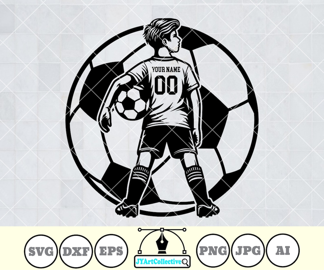 Personalized Soccer Boy SVG | Kid Clipart, Football PNG (digital Files ...