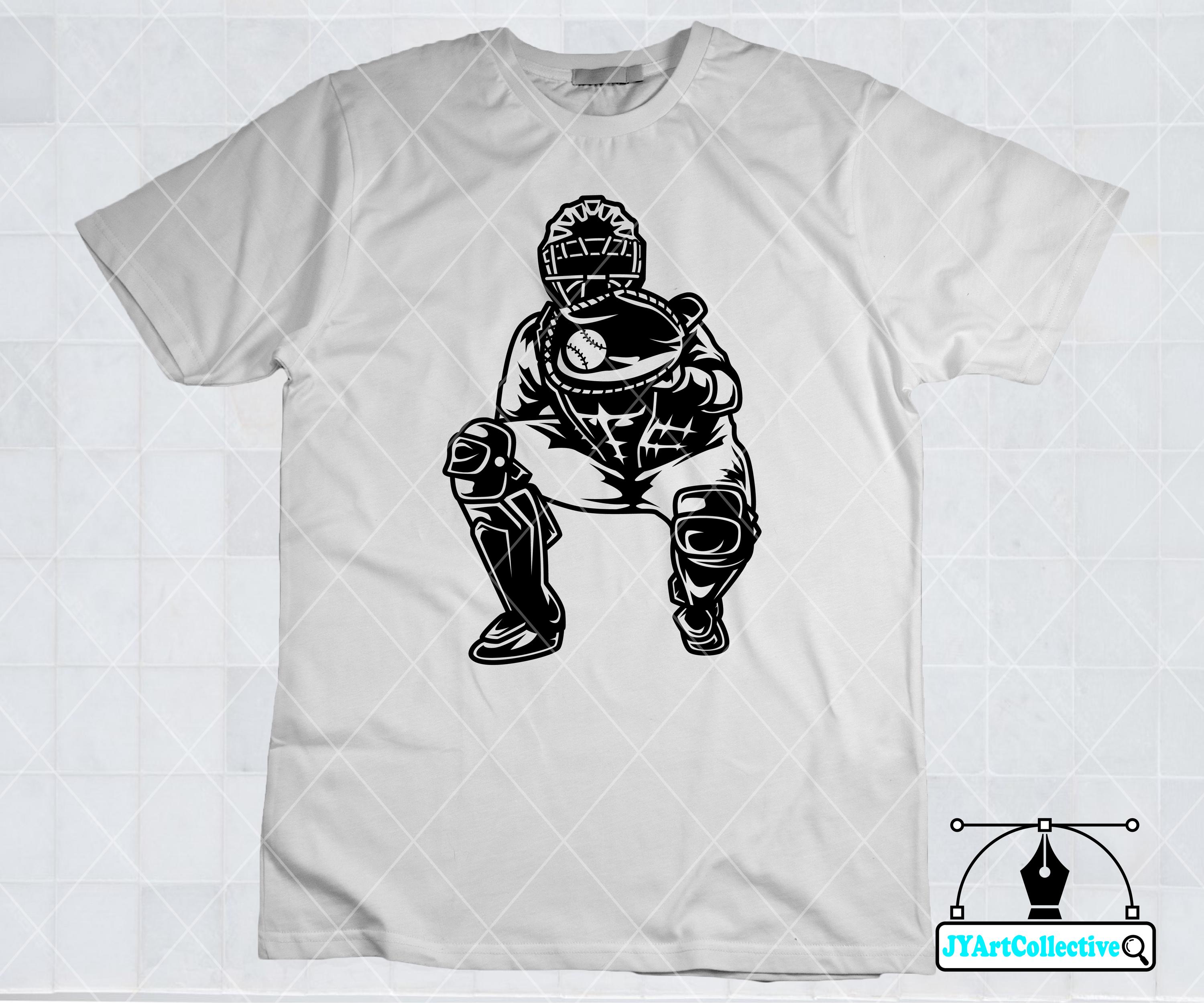 Baseball Catcher SVG | Player Clipart (png, Dxf, Eps) - Etsy