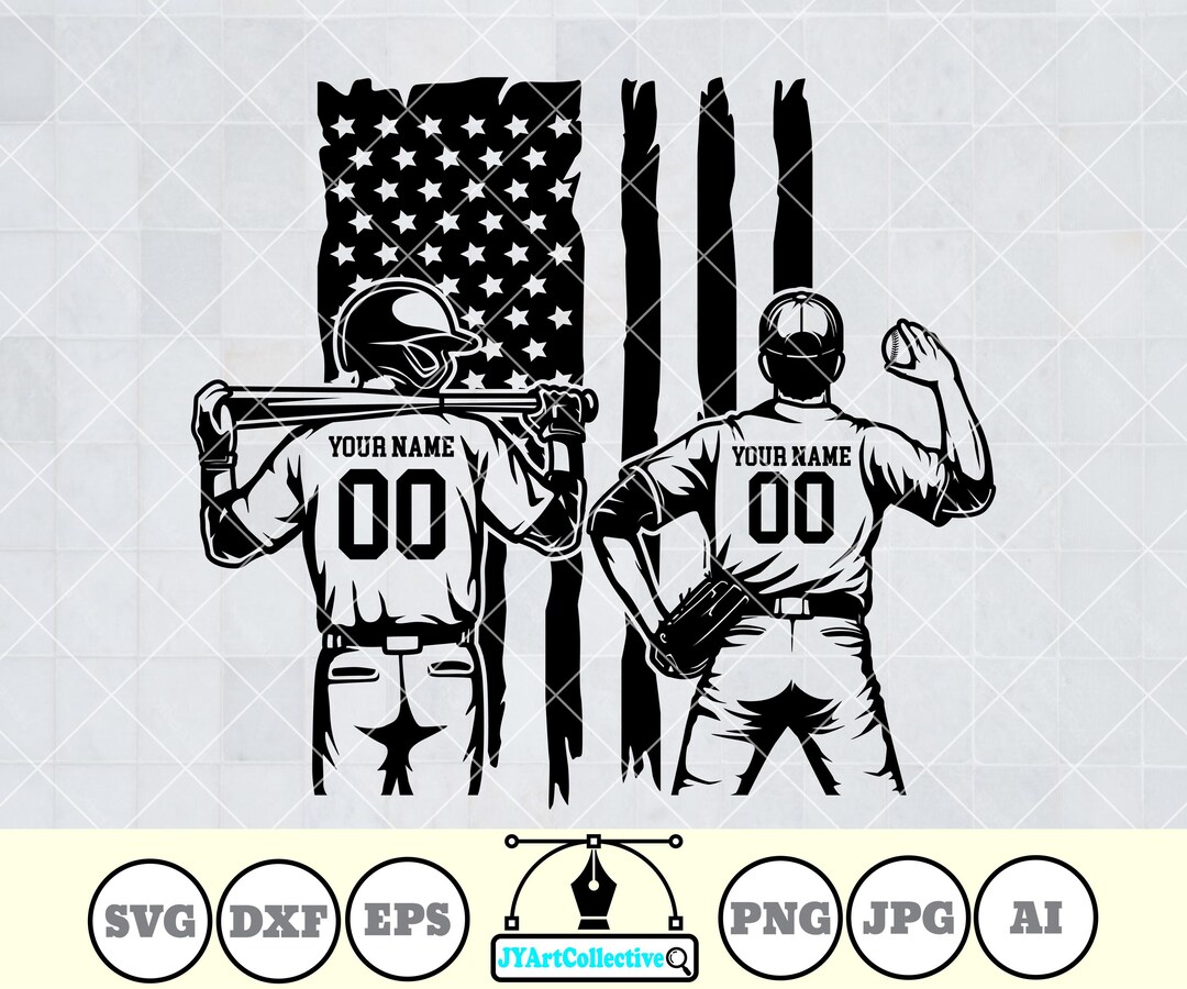 US Flag Baseball Player Svg | Pitcher Clipart, Team Design (png, Dxf ...