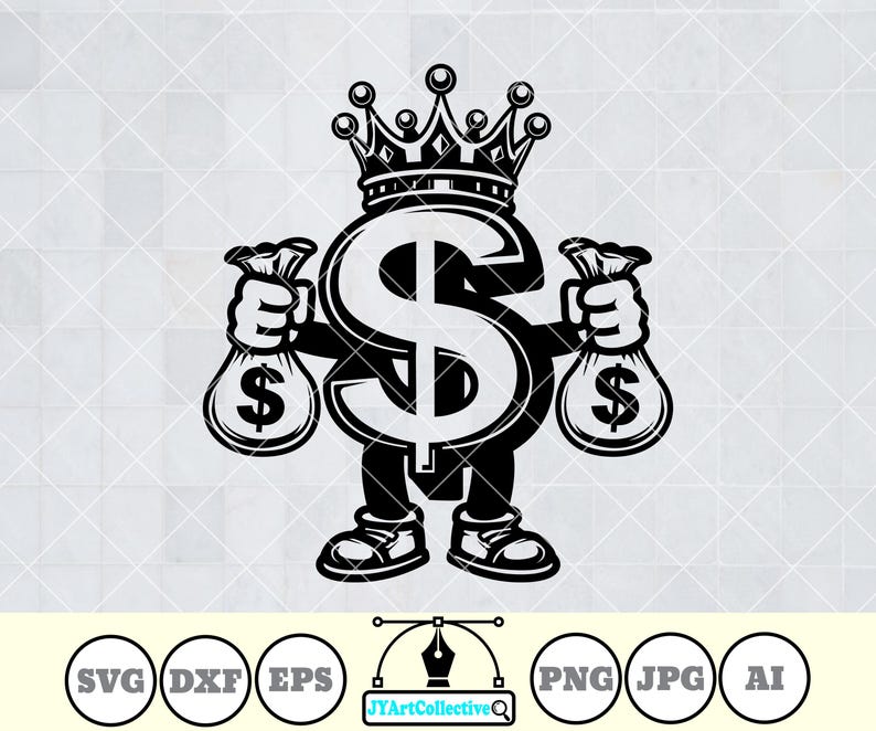 Dollar Sign King Svg | Money King Svg | Money Bag Svg | Rich King ...