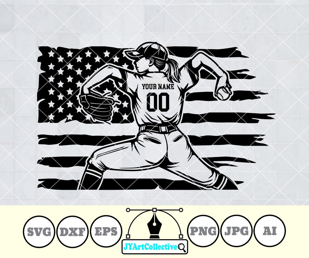 USA Softball Faspitch Pitcher Svg | Softball Pitcher Svg | Pitcher Svg ...