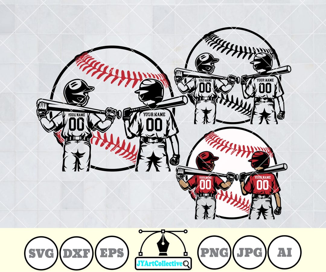 Personalized Baseball Player SVG: Team Stencil (digital Files) - Etsy