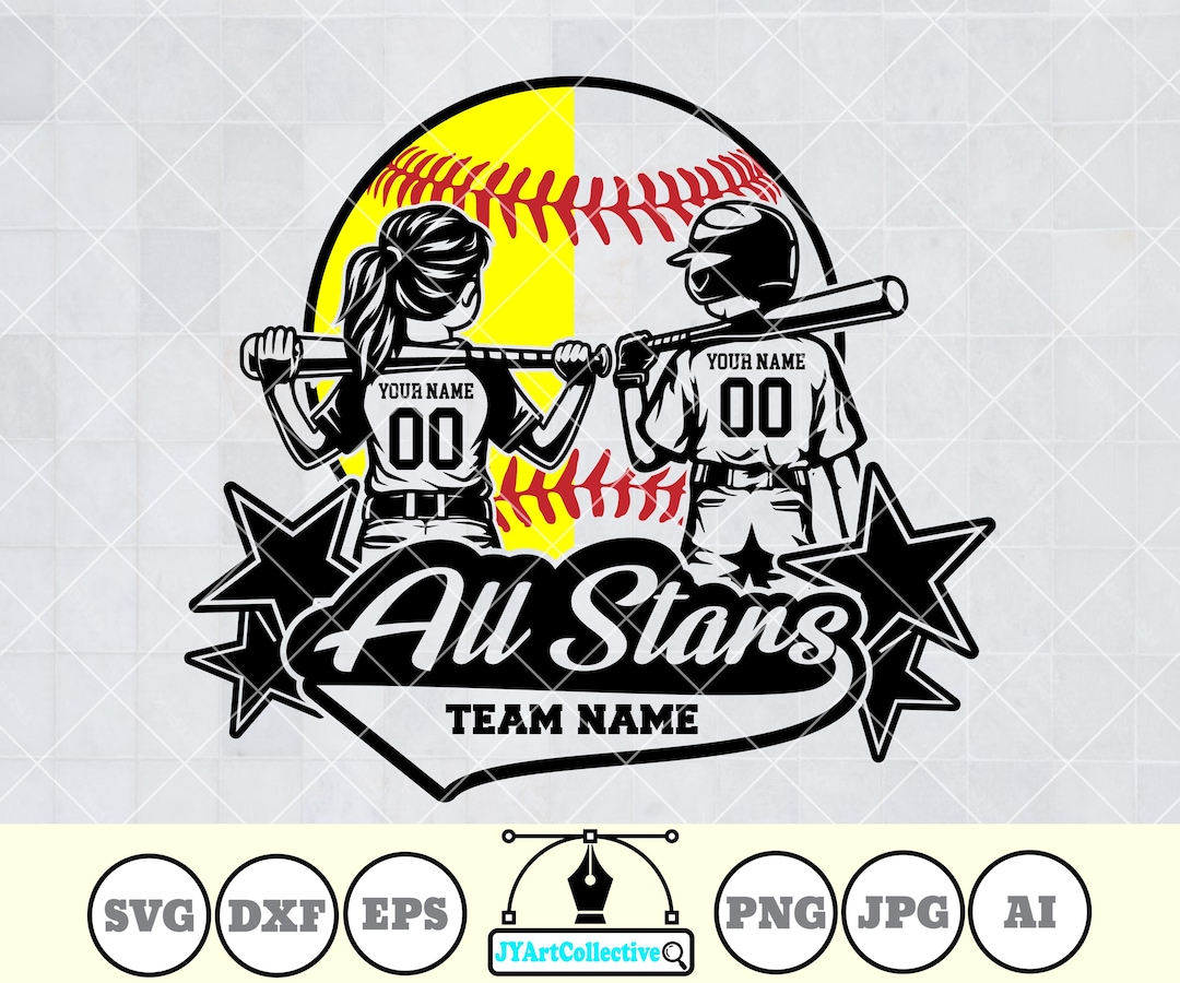 All Stars Svg | Baseball Kid Svg | Softball Player Svg | All Stars ...