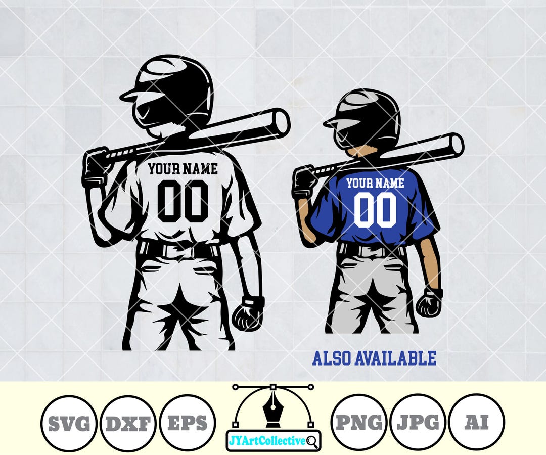 Baseball Player SVG | Layered Kid Design (png, Dxf, Eps) - Etsy