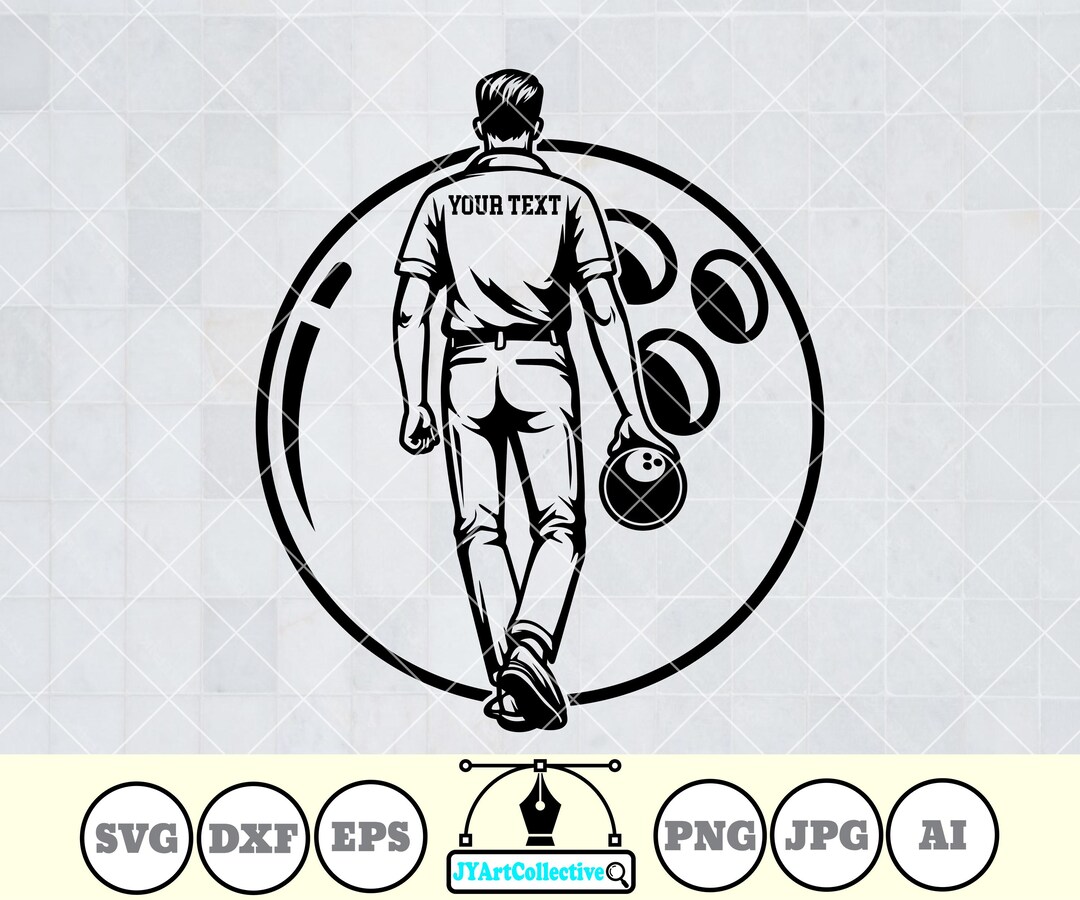 Personalized Bowling Dad SVG: Player Clipart, Shirt Stencil (digital ...