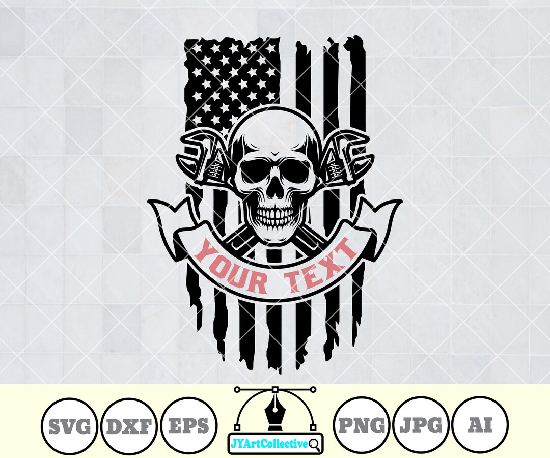 US Skull Mechanic Svg | Mechanic Skull Svg | Mechanic Tools Svg ...