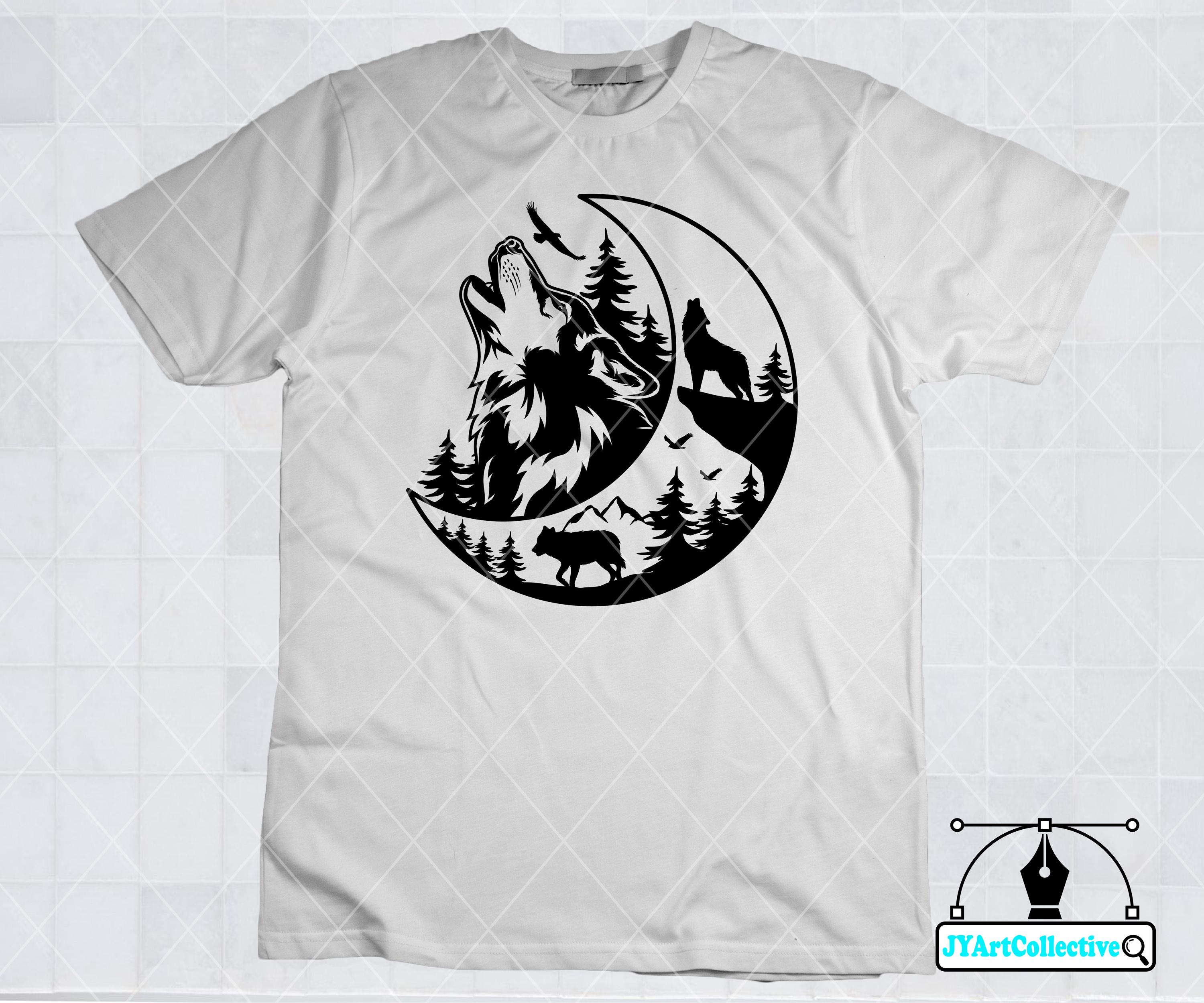 Wolf Scene Svg | Wolf Svg | Wolf Pack Svg | Howling Wolf Svg | Howling ...