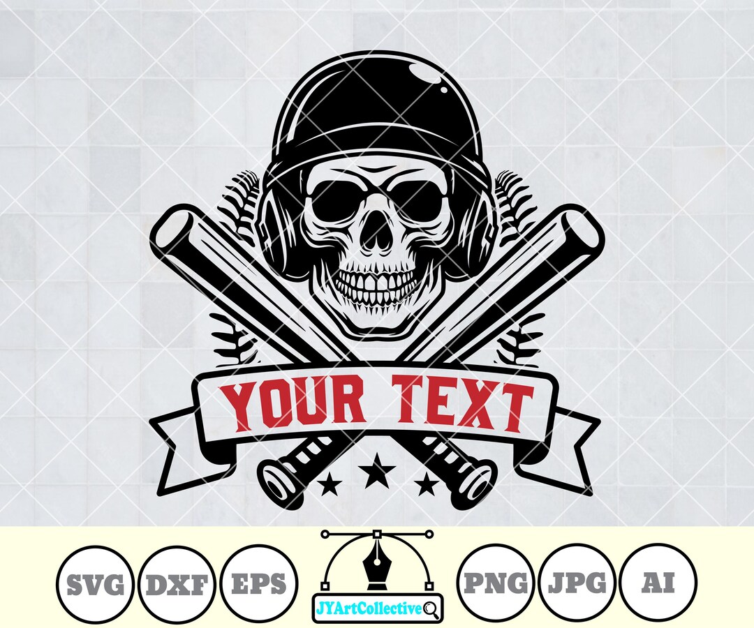 Baseball Skull SVG | Bats, Skeleton, Team Design (png, Eps, Dxf) - Etsy