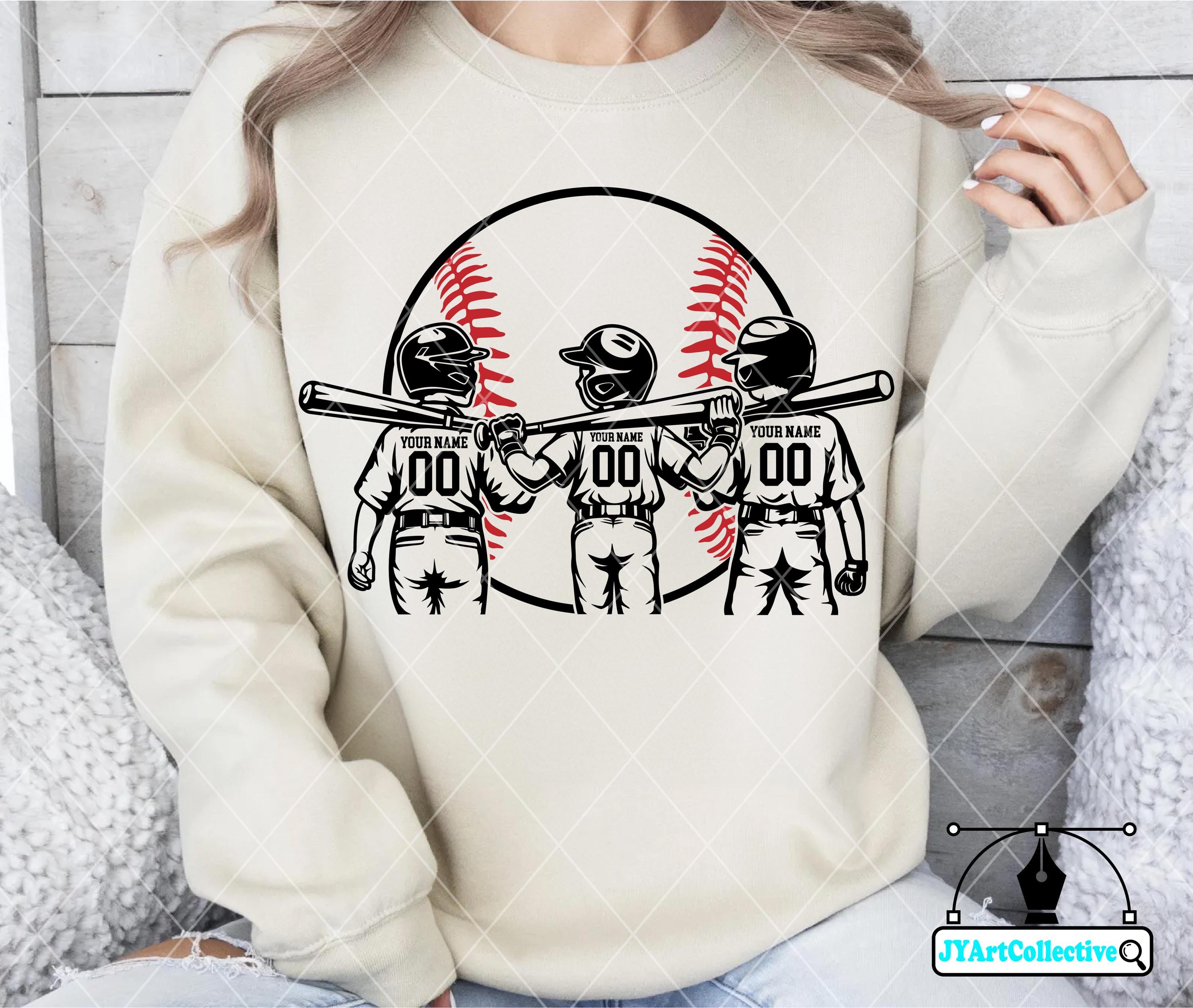 Baseball Team SVG: Kid Player Clipart, Stencil (digital Files) - Etsy