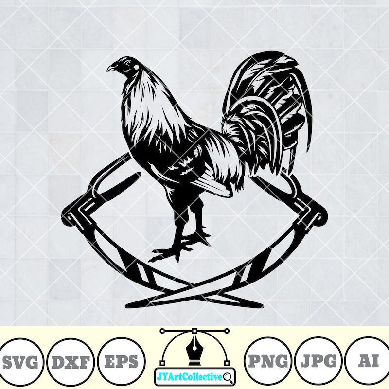 Rooster With Knifes Svg - Etsy